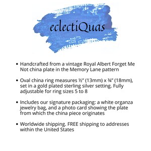 Vintage Forget Me Not Ring Handmade With Sterling Silver & Repurposed ...