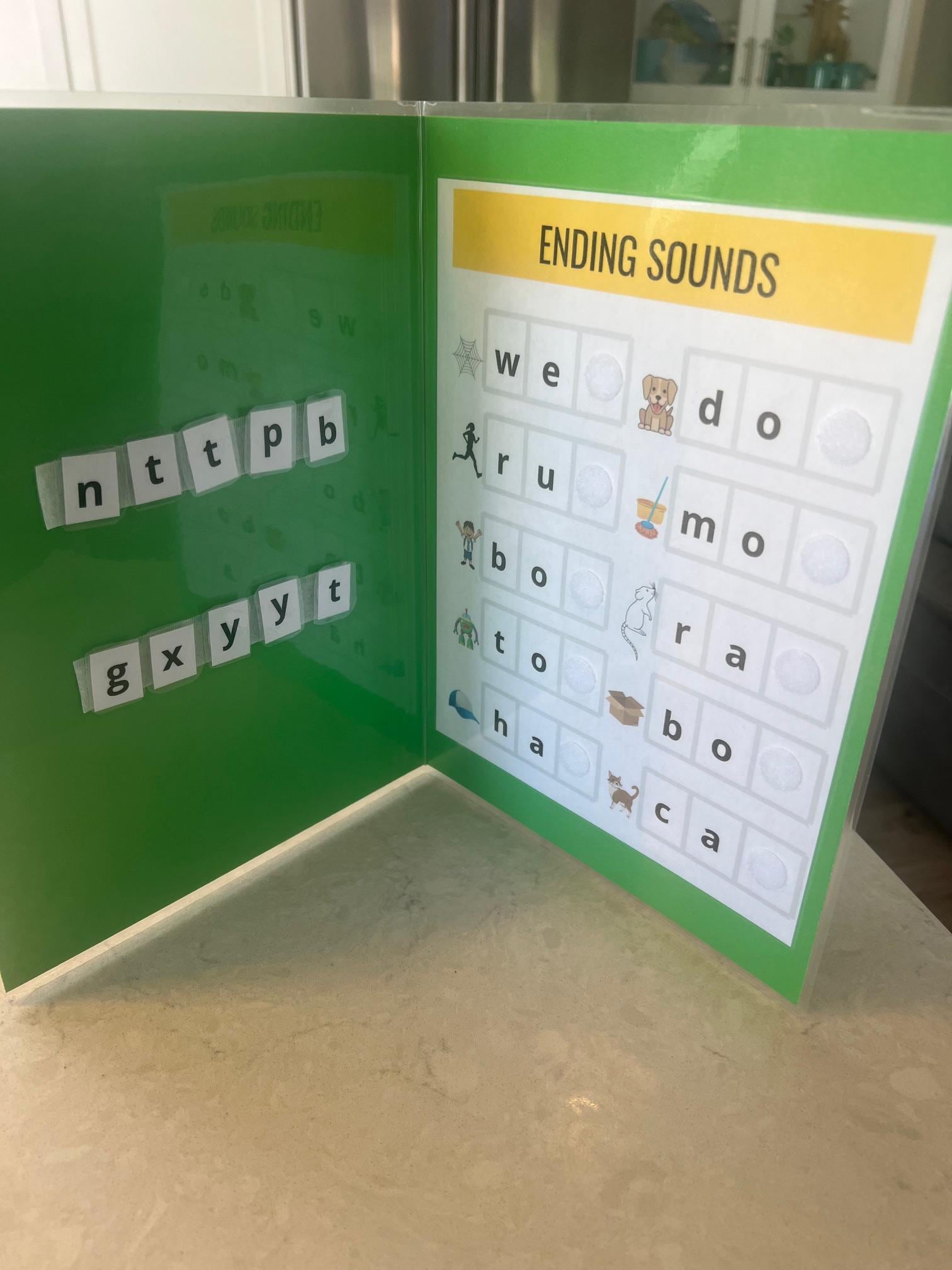 File Folder Game - Ending Sounds - Kindergarten Preschool Prek Autism ...