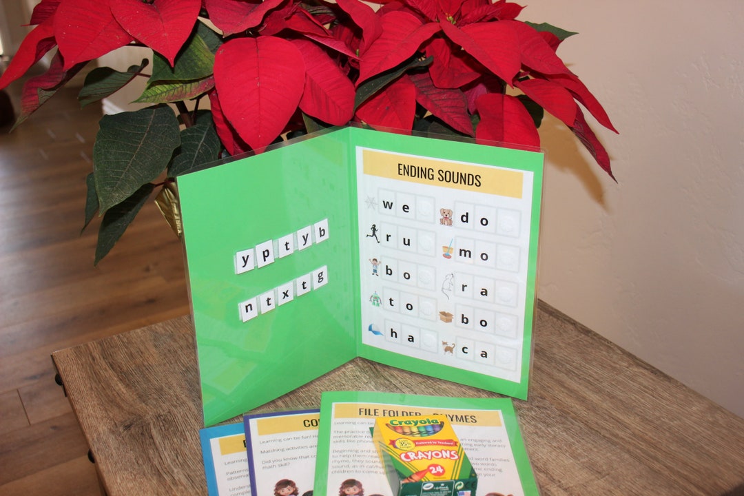 File Folder Game - Ending Sounds - Kindergarten Preschool Prek Autism ...