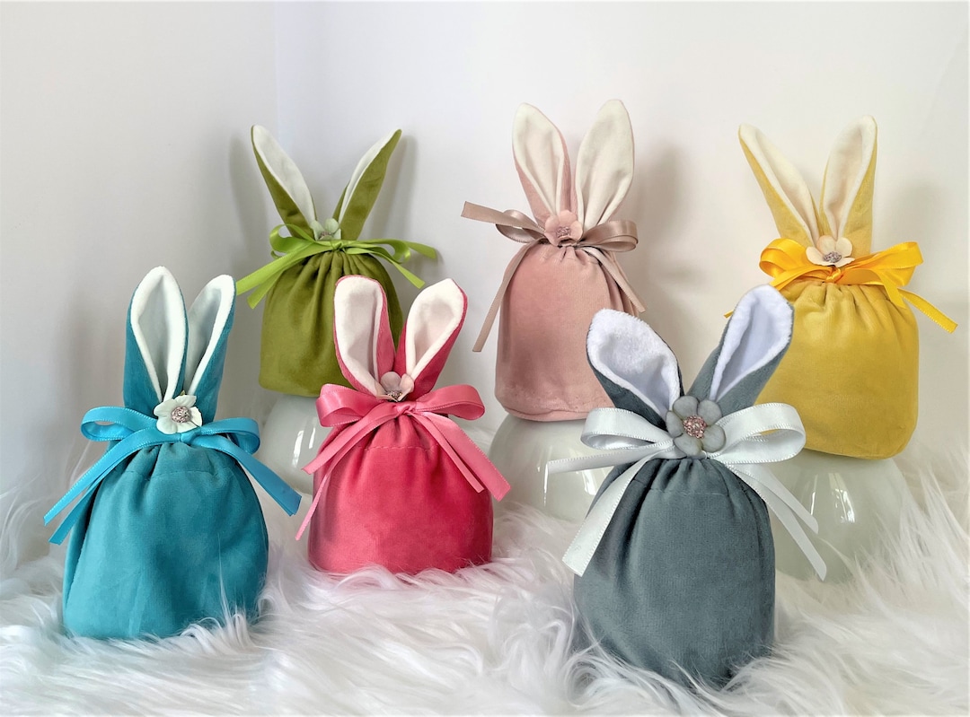 Handcrafted Easter Bunny Favor Bag: Velvet Candy Cover, Party Gift - Etsy