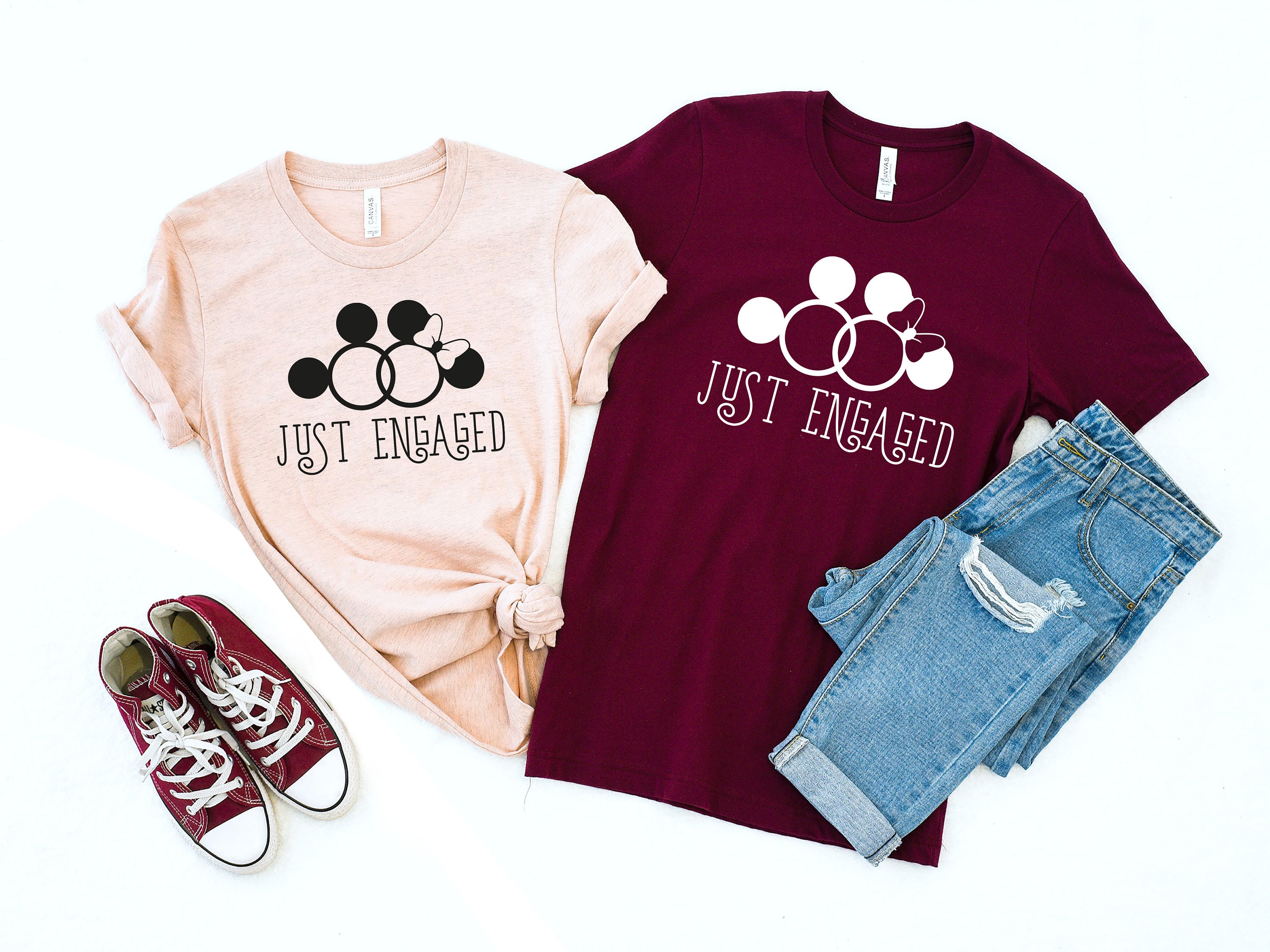 Just Engaged Shirts, Honeymoon Shirts, Disney Couples Shirts, Matching ...