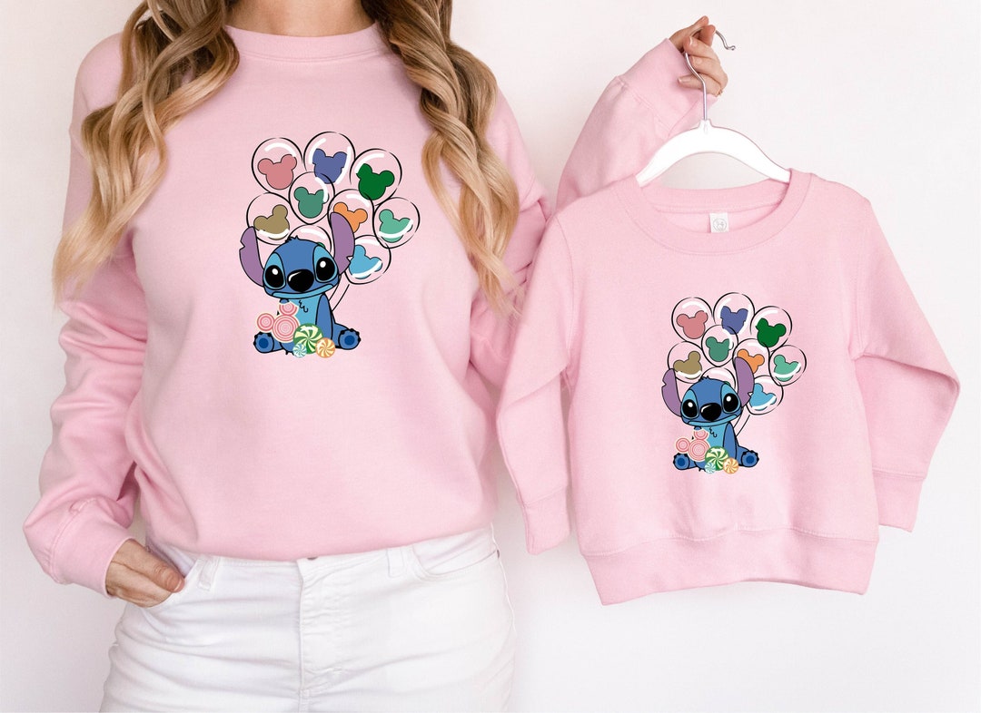 Stitch Sweatshirt, Funny Mom and Kid Stitch Sweatshirt, Disney Stitch ...