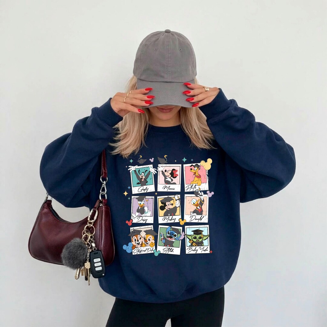 Disney Characters With Mickey Balloons Graduation Sweatshirt, Vintage ...