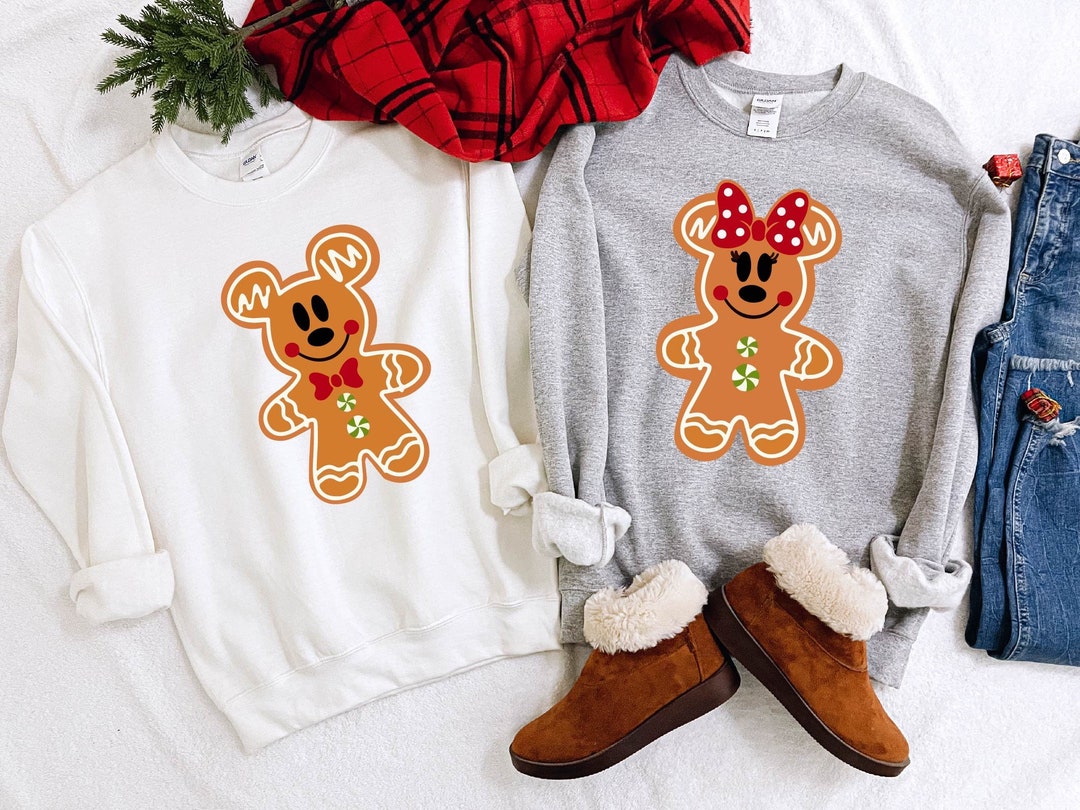 Gingerbread Christmas Sweatshirt, Ginger Cookies Hoodie, Minnie ...