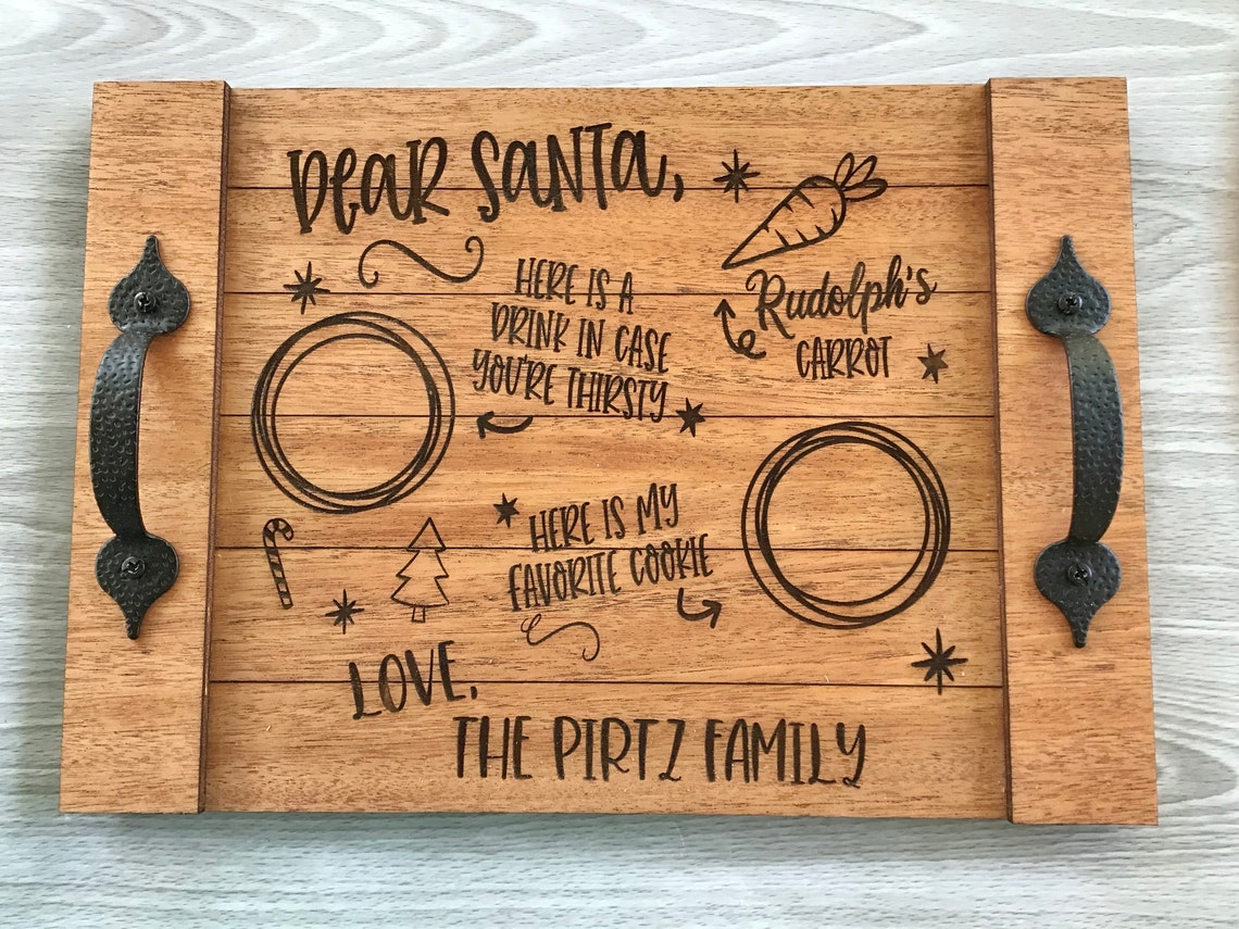 Personalized Santa Tray Wooden Santa Tray Cookies for Santa - Etsy