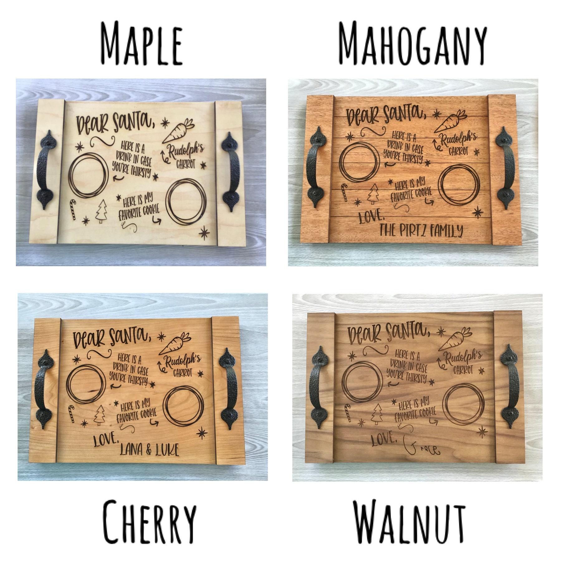 Personalized Santa Tray Wooden Santa Tray Cookies for Santa - Etsy