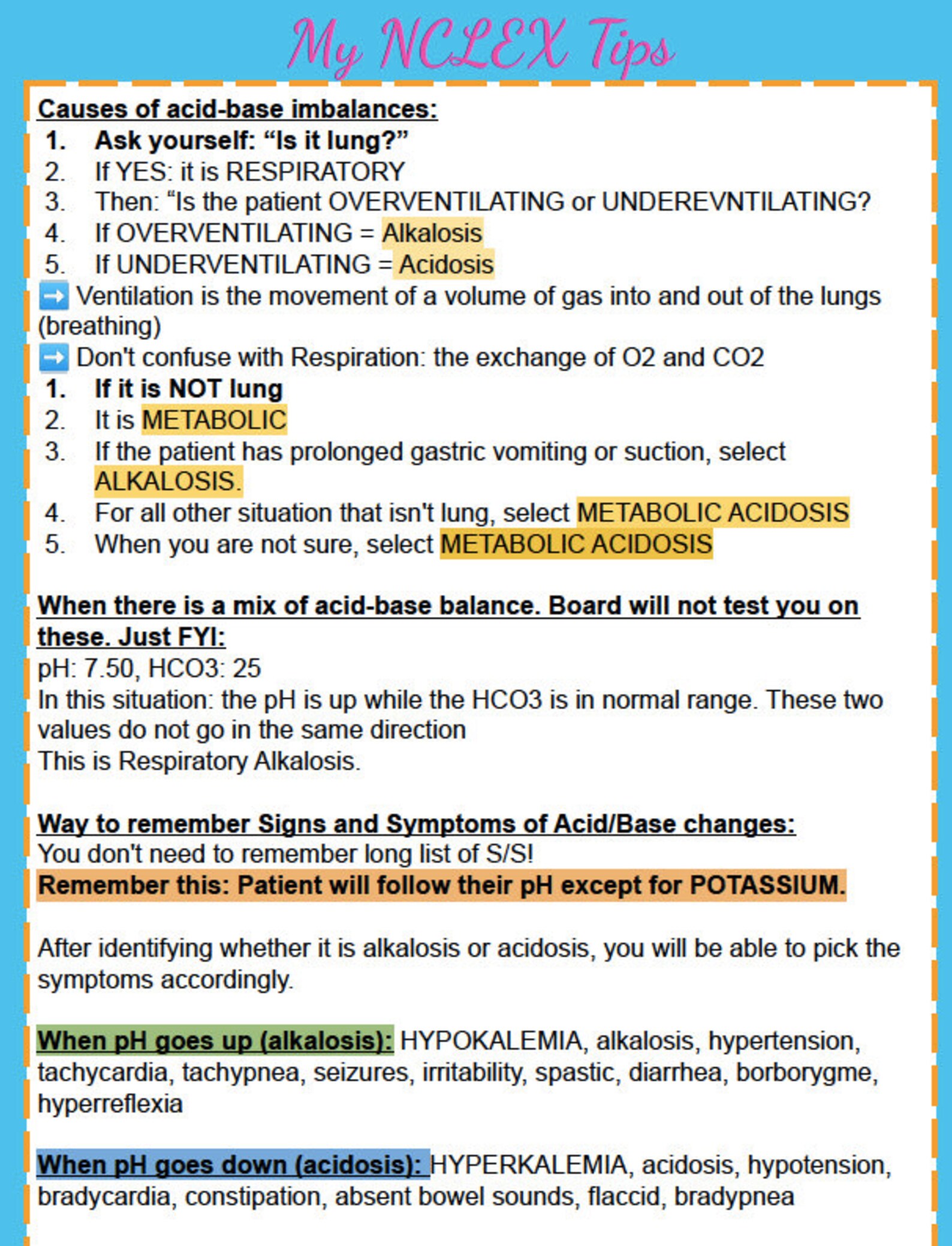 Acid Base Balance; Abgs; Practices With Answers; NCLEX Tips on Abgs ...