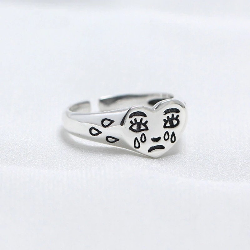 Creative Cry Face Rings for Women New Trendy Fashion Female - Etsy