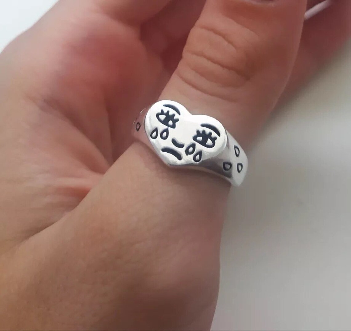 Creative Cry Face Rings for Women New Trendy Fashion Female - Etsy