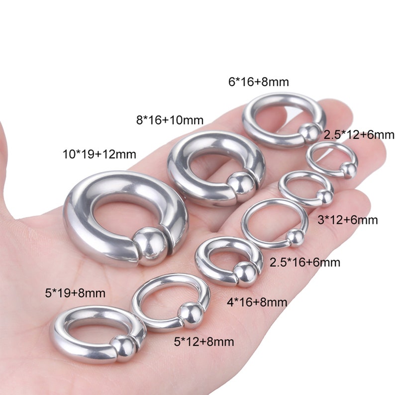 Captive Bead Rings Stainless Steel Hoop Rings Punk Piercing Body ...