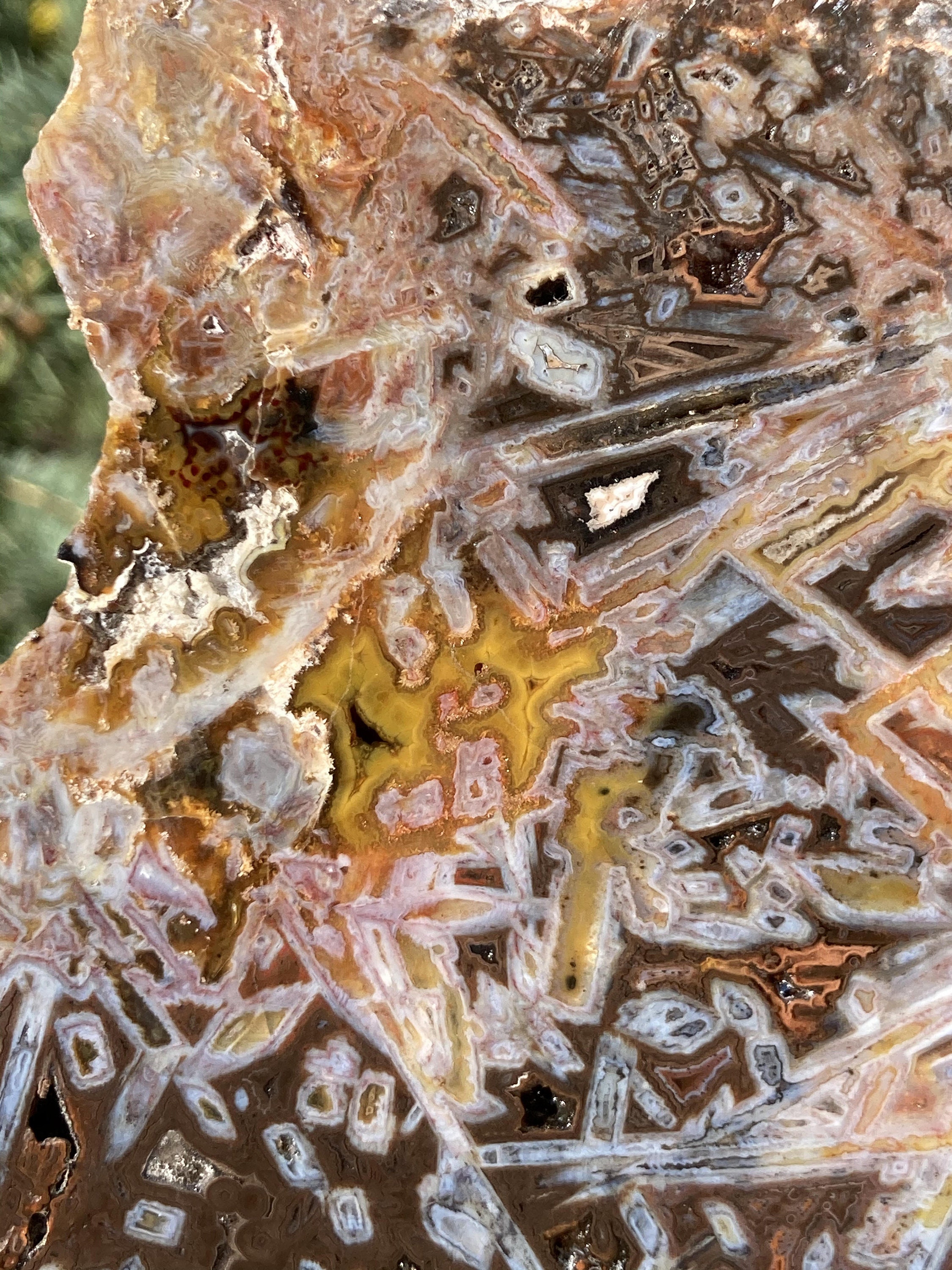 Colorful Stick Agate Slab With Yellow,unique Pink Sticks and Green Red ...