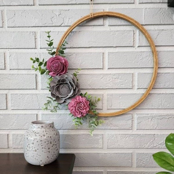 Purple Flower Wreath - Etsy