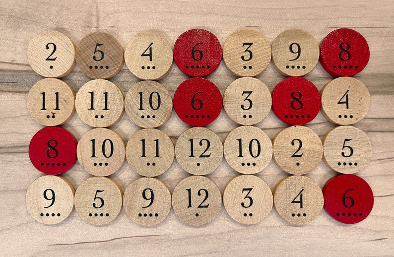 Handmade Wooden Number Tokens Custom Graphics - Etsy