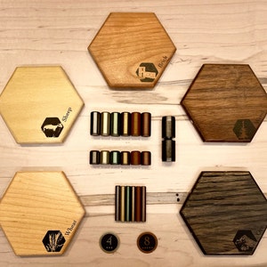 Handcrafted Wood Game Board Magnetic Solid Metal Game Pieces 6 Player ...