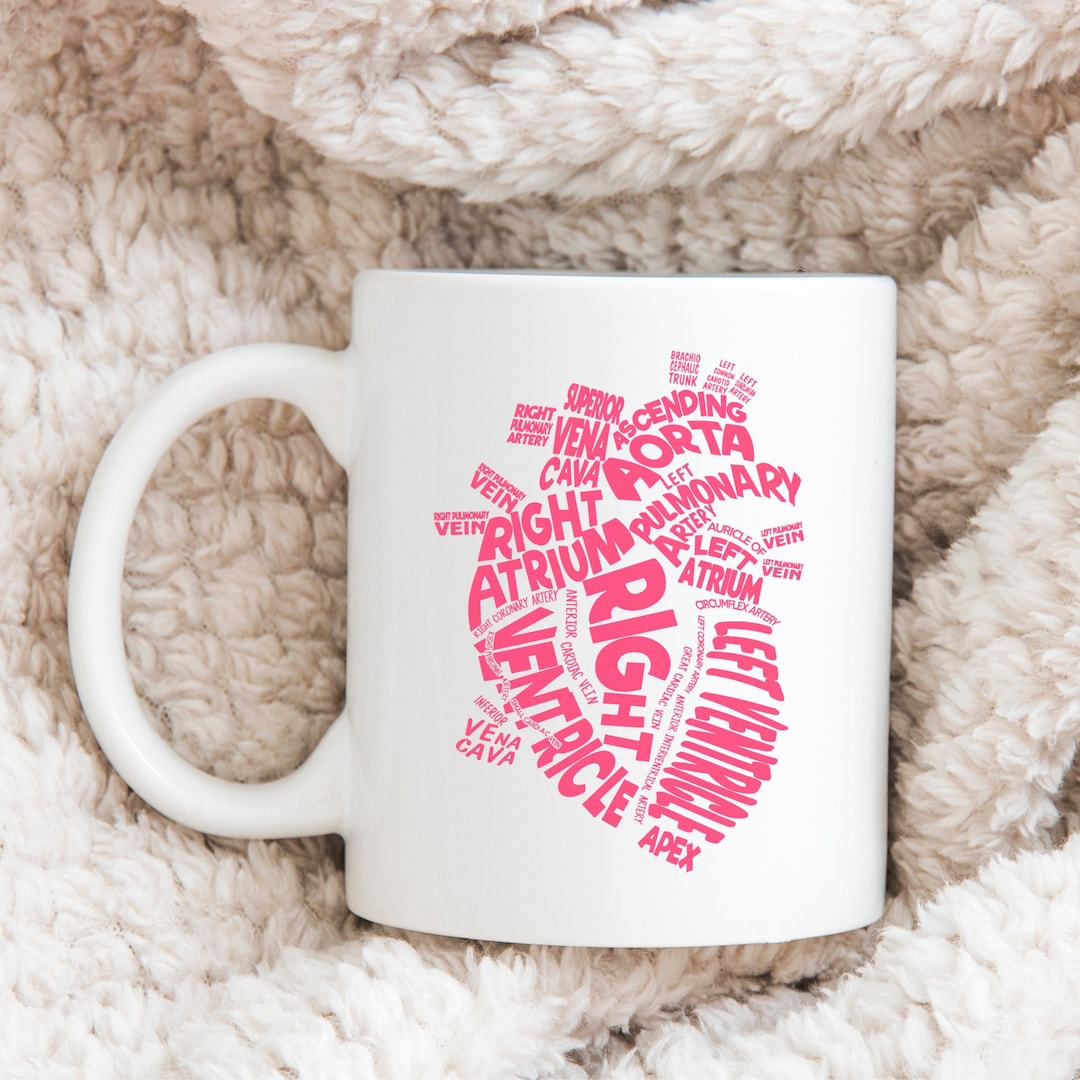 Heart Anatomy Mug - Anatomical Heart Mug Gift for Doctor, Cardiologist ...