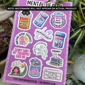 Mental Heath Sticker Set Bundle - Sticker Pack for Mental Health ...