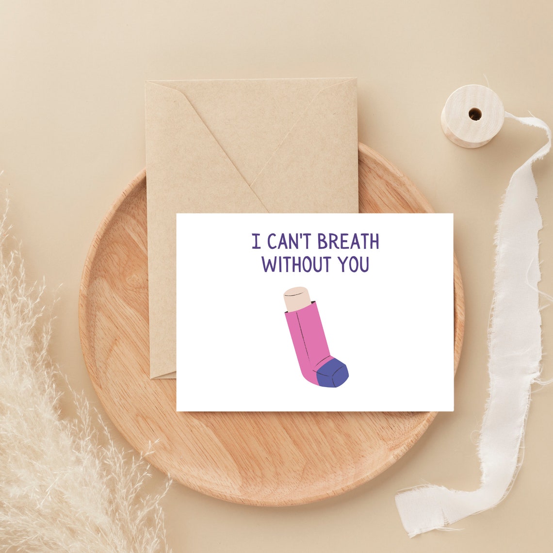 Medical Pun Greeting Card - Funny Asthma Humor Card Gift for Medical ...