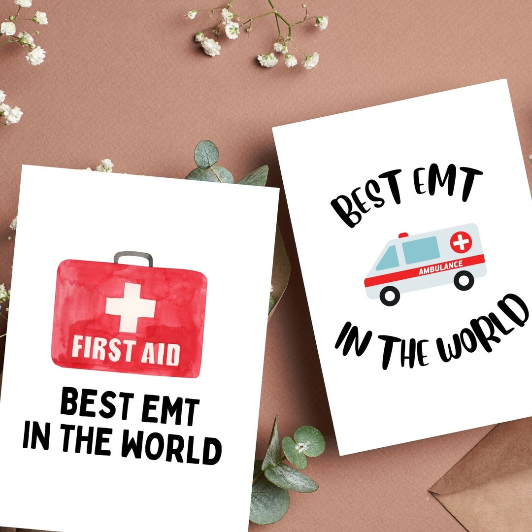 Best EMT in the World Card - Best First Responder EMS Ambulance Card ...