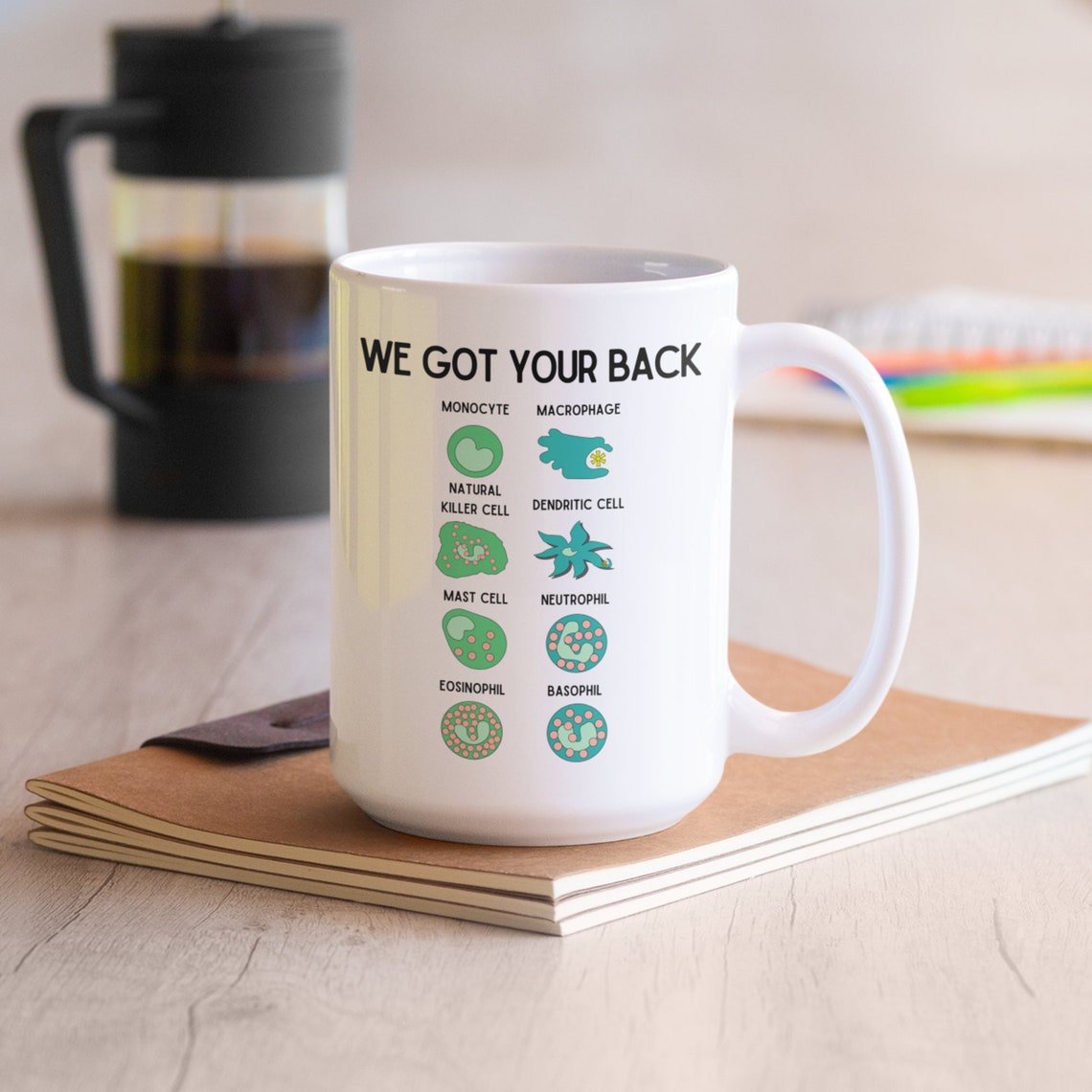 Immune Cells Mug for Biology Immunology Students - Funny Immunologist ...