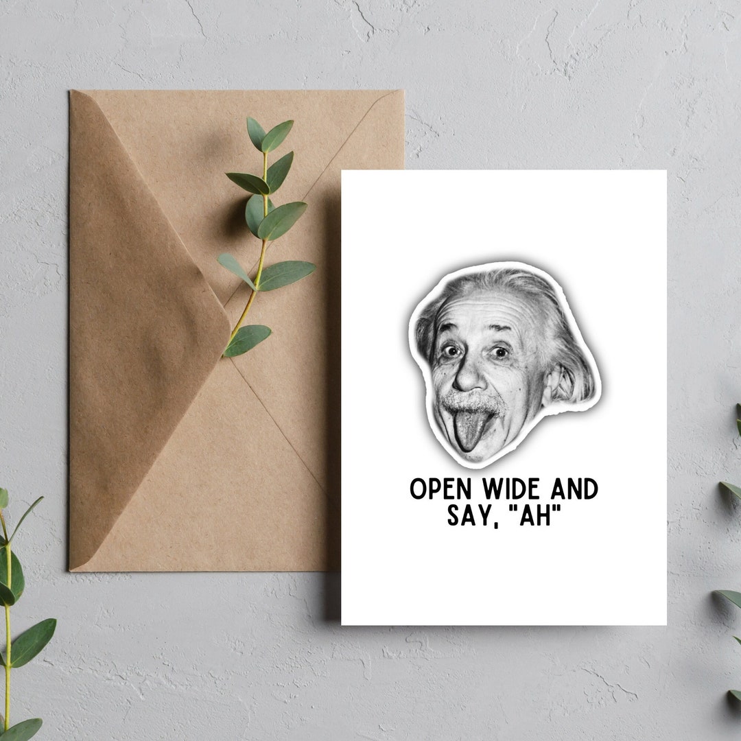 Funny Einstein Say Ahh Doctor Joke Card Gift- Medical School Humor ...