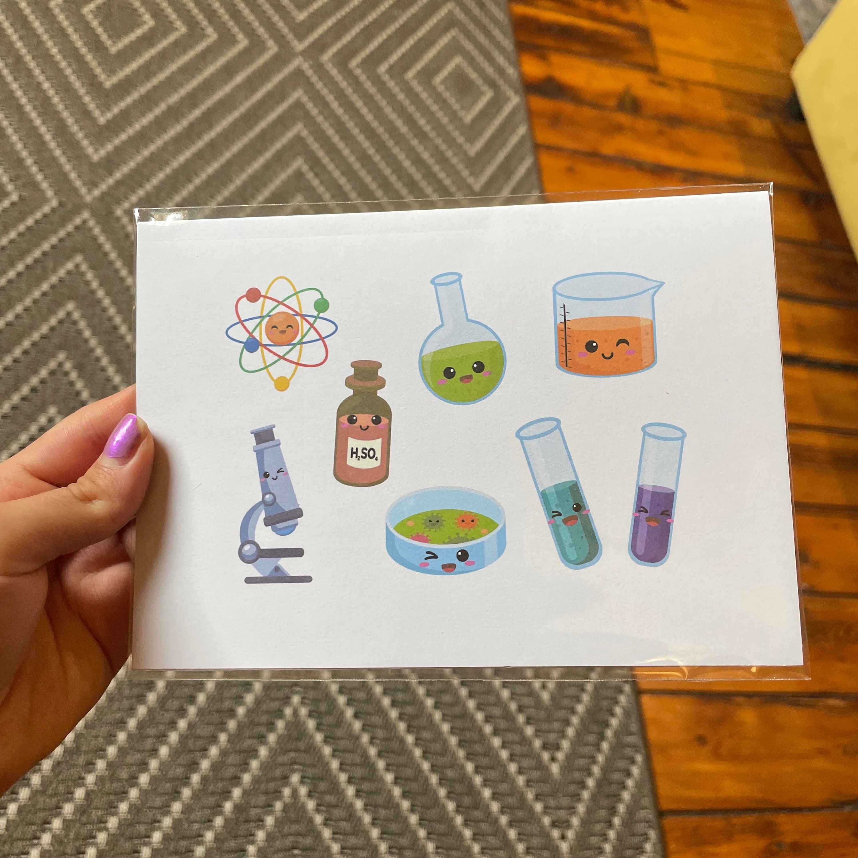 Lab Reality Card for Laboratory Tech- Chemistry Major Cute Lab ...