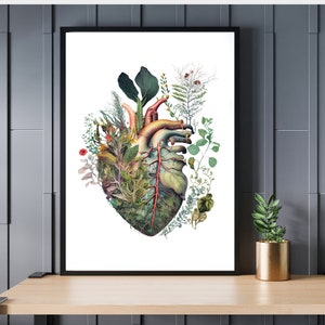 1 Framed Cardiology Print - Physical Shipped Heart Organ Anatomy Framed ...
