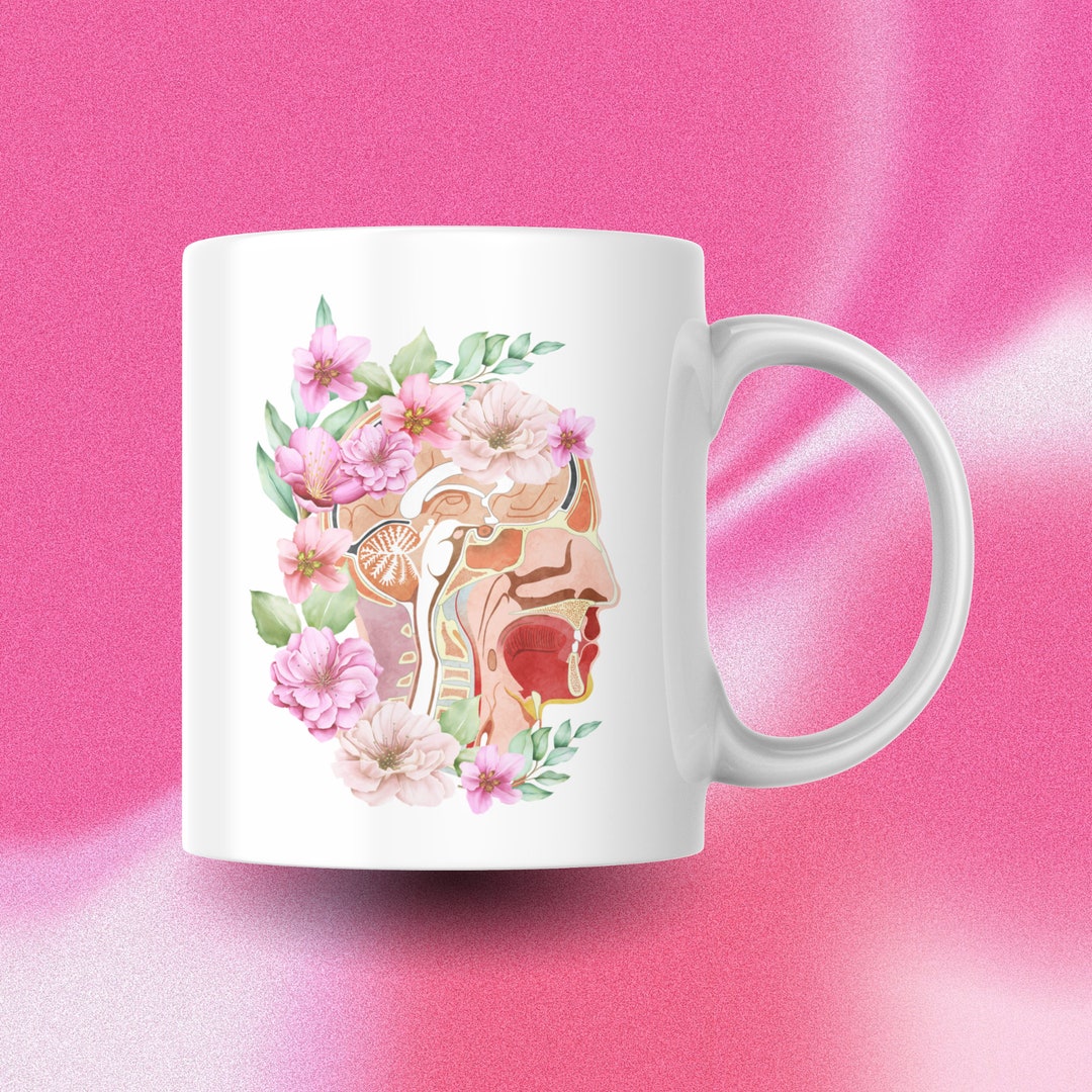 Face Axial View Anatomy Artwork Mug for ENT Doctor, Ear Nose Throat ...