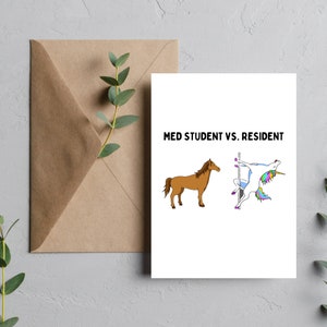 Med Student Vs. Resident Funny Meme Card - Medical School Grad Gift ...