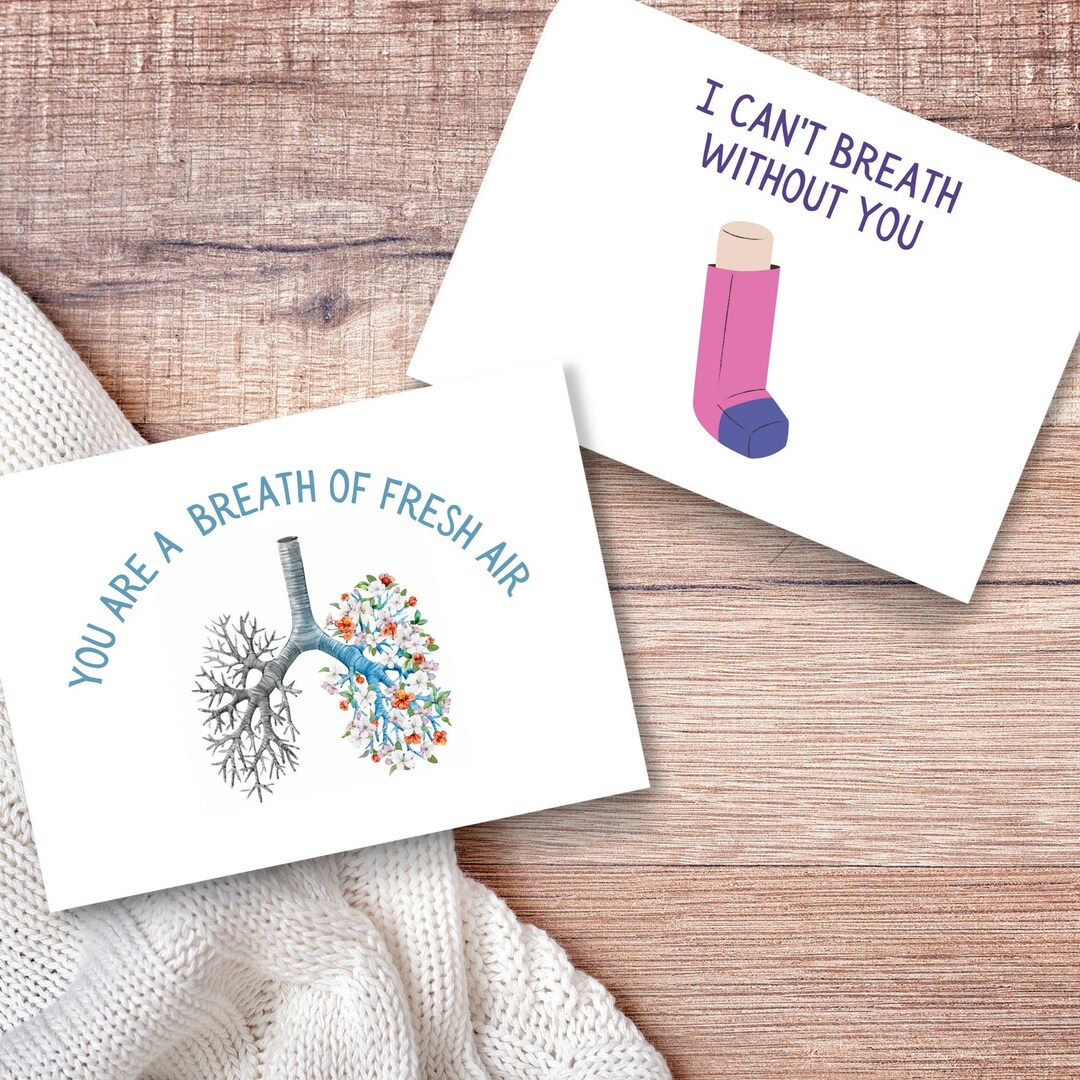 Medical Pun Greeting Card - Funny Asthma Humor Card Gift for Medical ...