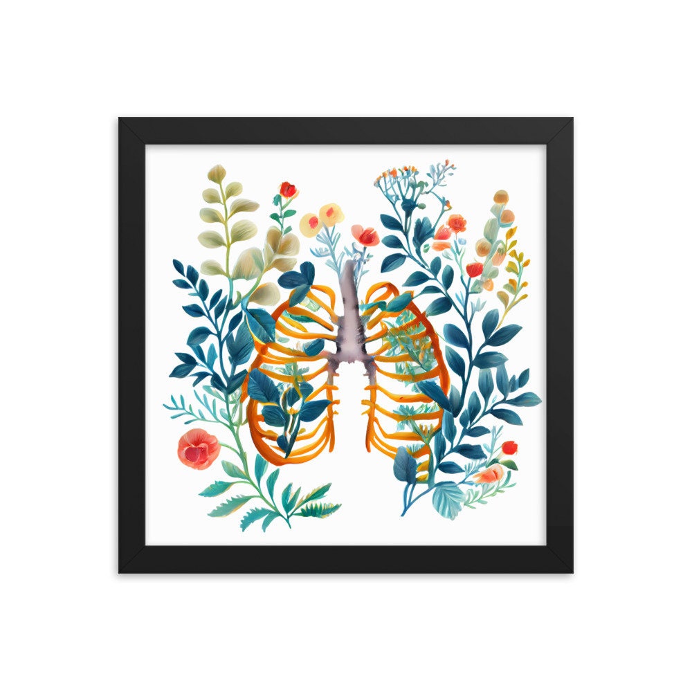 1 Framed Lung Anatomy Ribs Organ Framed Art Prints Physical - Etsy