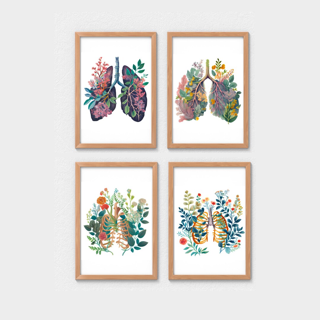 1 Framed Lung Anatomy Ribs Organ Framed Art Prints - Physical Print ...