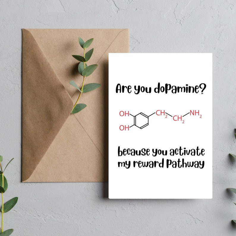 Cute Chemistry Jokes - Chemistry Dopamine Pun Humor Cards - Gift for ...