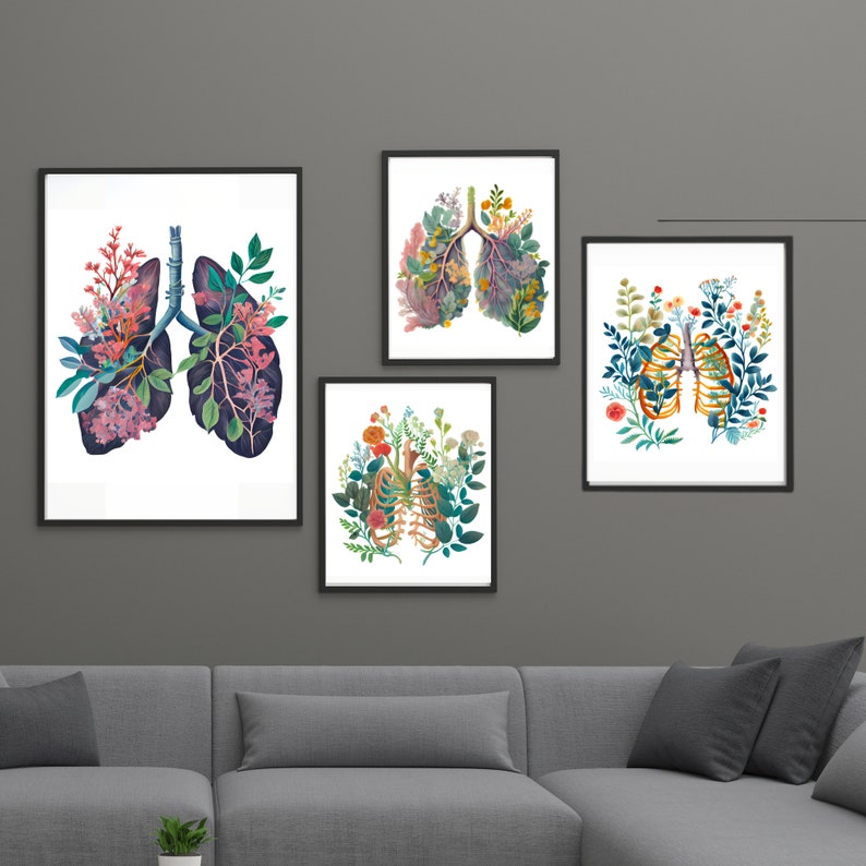 1 Framed Lung Anatomy Ribs Organ Framed Art Prints - Physical Print ...