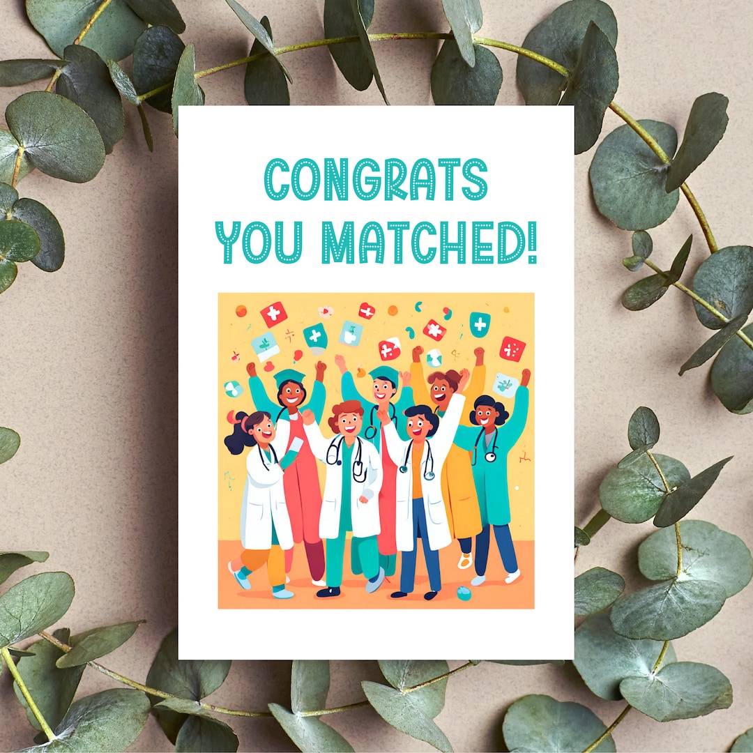 Match Day Residency Match Congratulation Card Gift - Resident Match Day ...