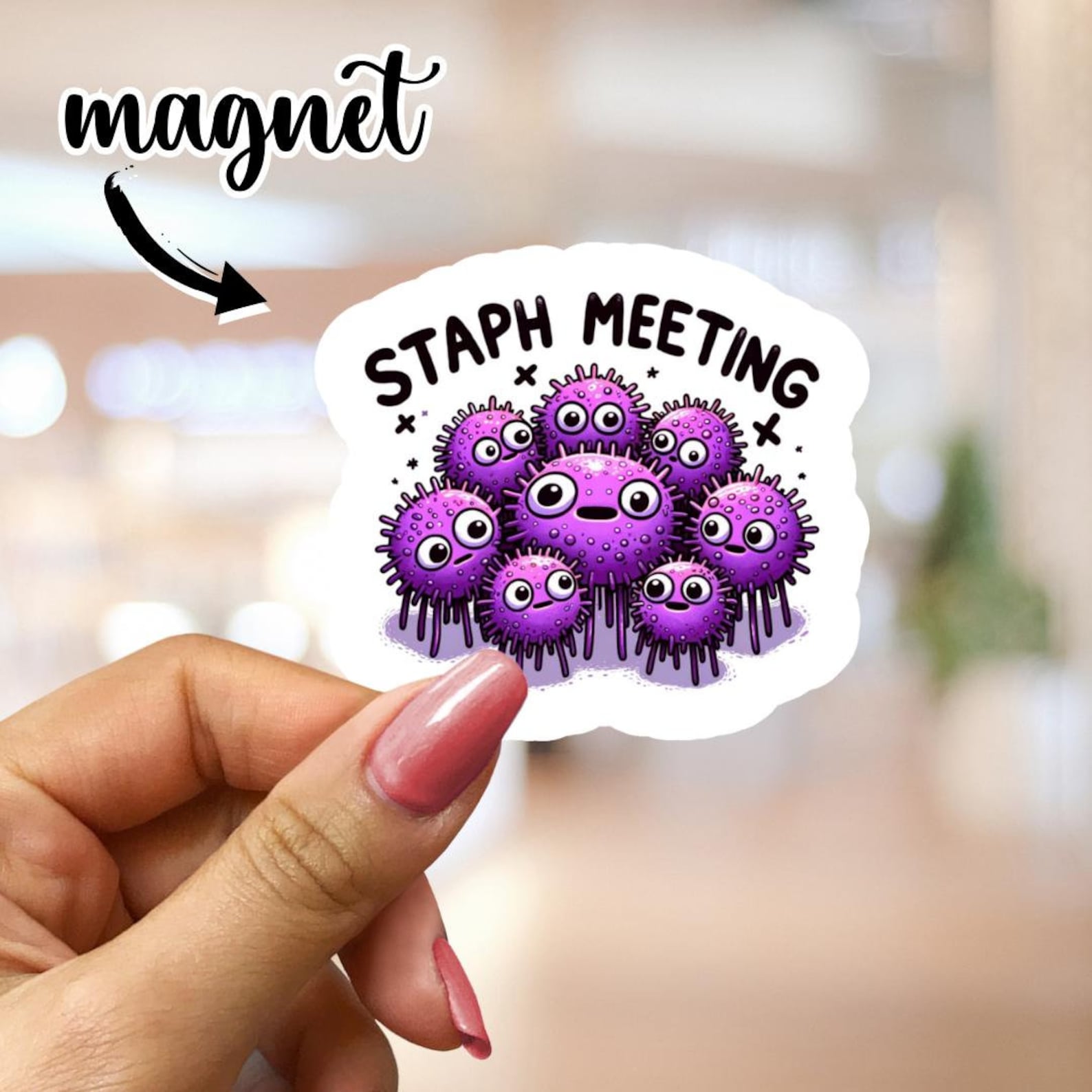 Staph Meeting Magnet - Funny Infectious Disease Joke Gift - Funny ...