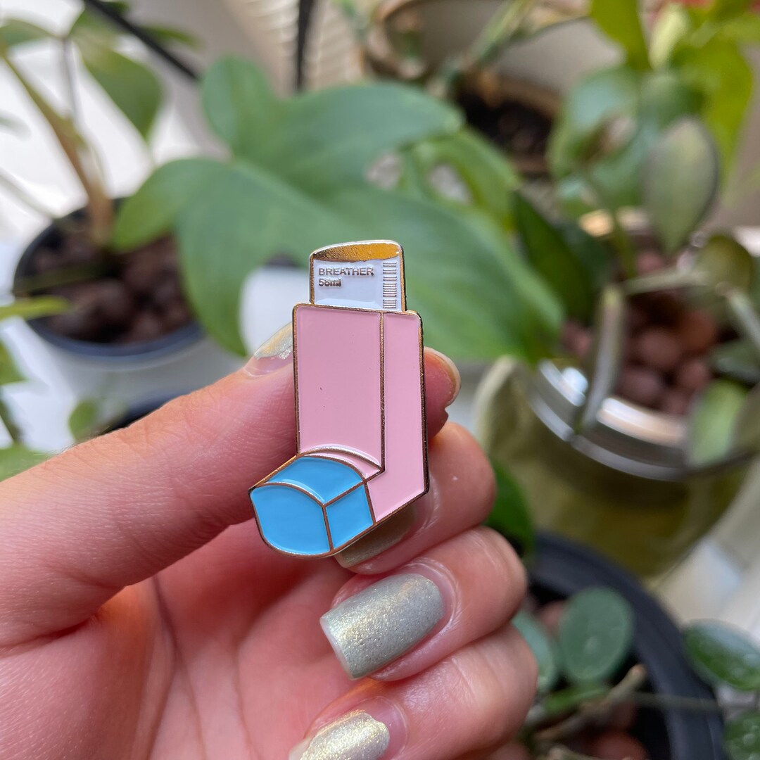 Inhaler Asthma Enamel Pin - Asthma Awareness Albuterol Pharmacist ...