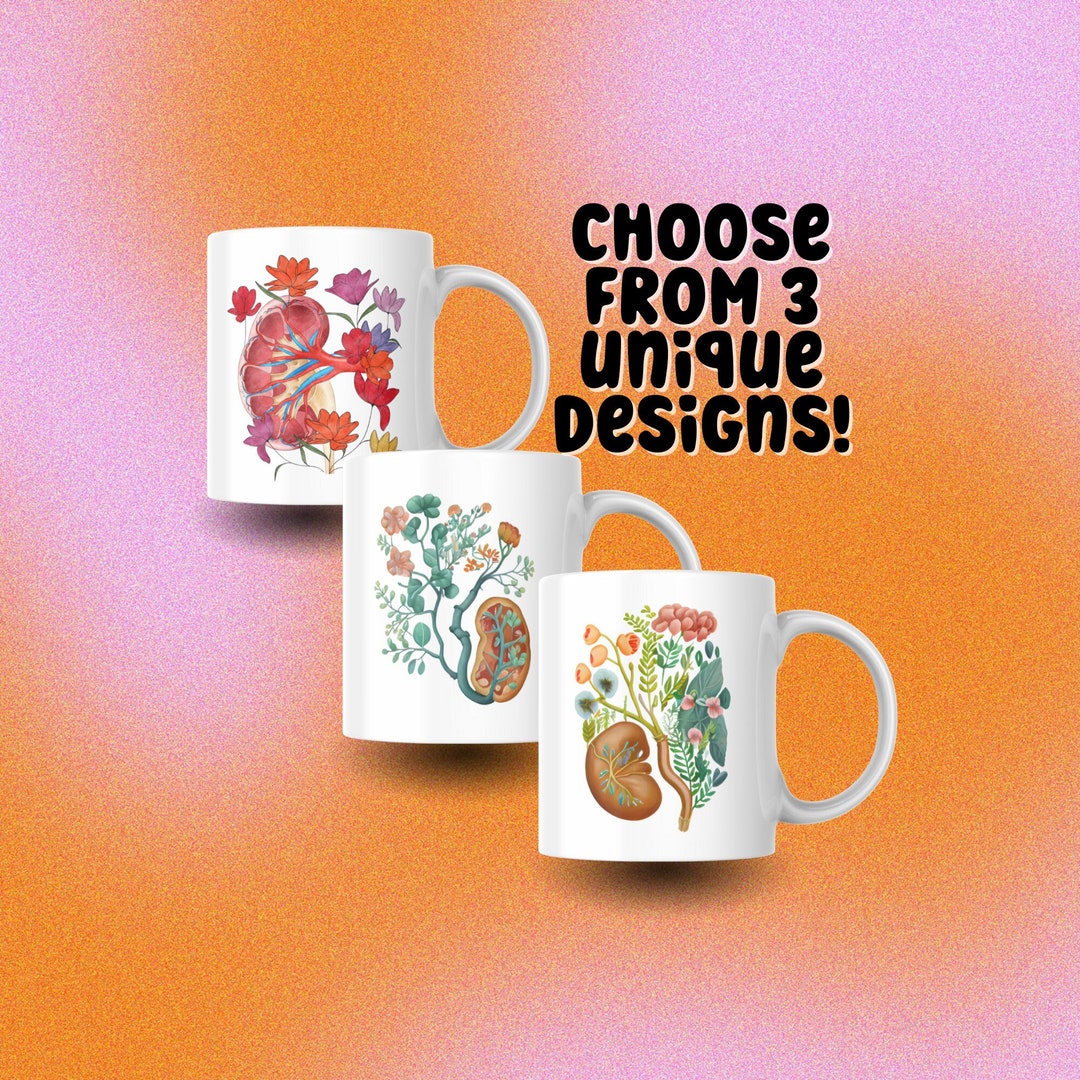 Kidneys Organ Anatomy Artwork Mug - Gift for New Doctor, Nephrologist ...
