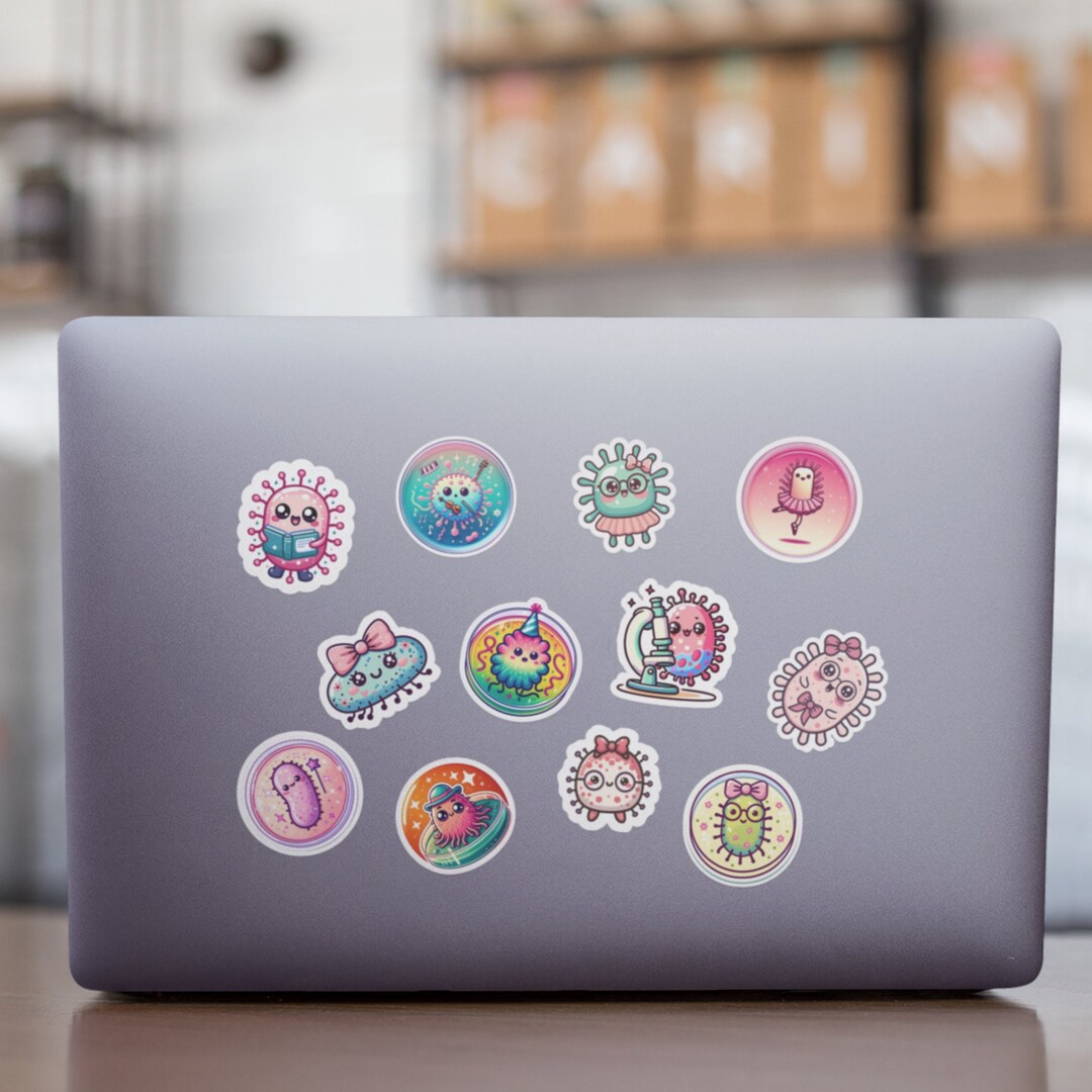 Cute Microbes Sticker Sheet Kiss-cut Sticker Pack for Microbiologist ...