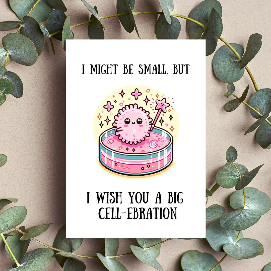 Microbe Birthday Wish Card - Microbiologist Birthday Funny Card Gift ...