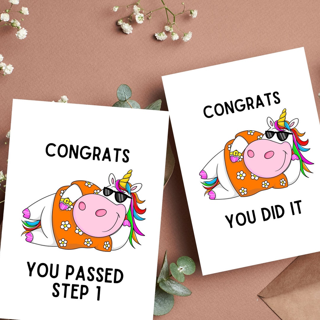 Congrats Passing Step 1 Funny Card Gift - Medical School Step 1 Reality ...