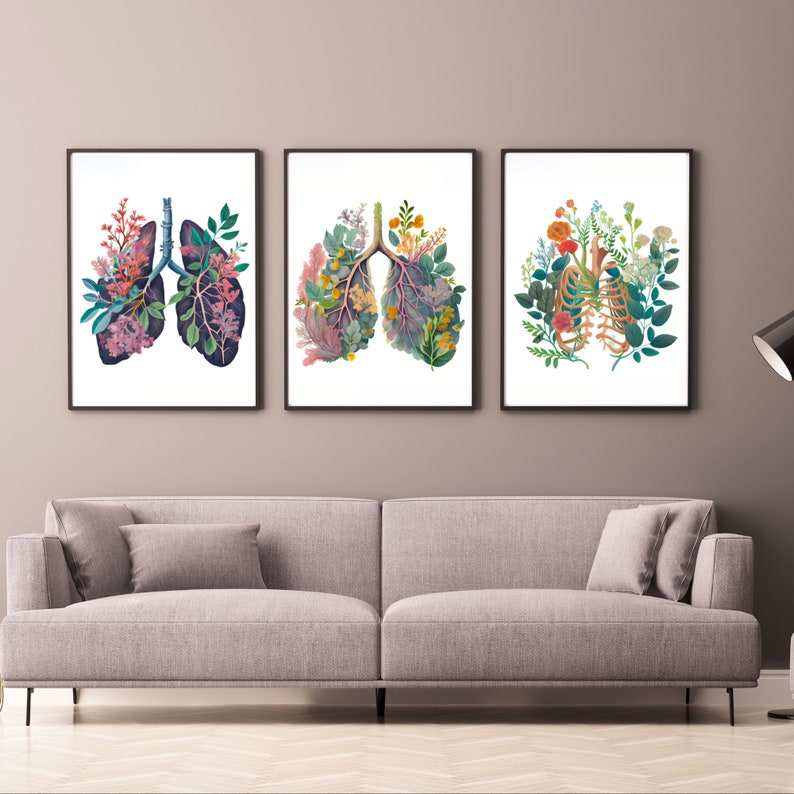 1 Framed Lung Anatomy Ribs Organ Framed Art Prints Physical - Etsy