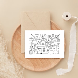 Lab Tech Research Lab Cute Drawings Card Gift - Card for Scientist, Pre ...