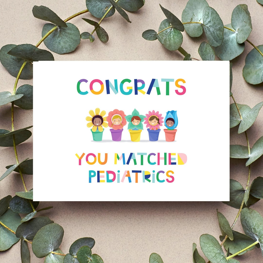 Matched Pediatrics Card - 2024 Match Day Gift - Congrats Future ...