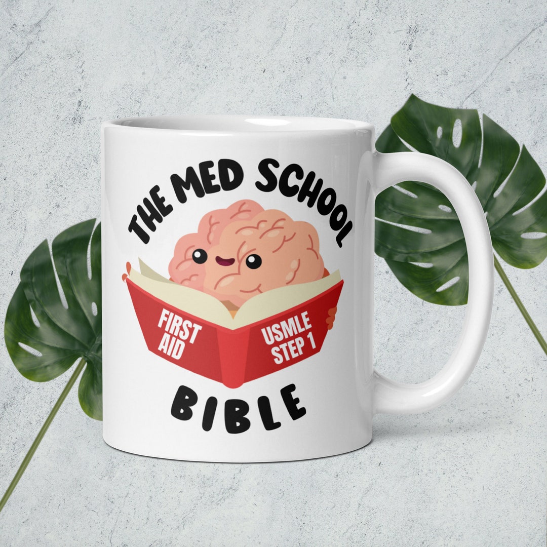 Med Student First Aid Joke Mug - Board Exam Humor USMLE Parody Gift ...