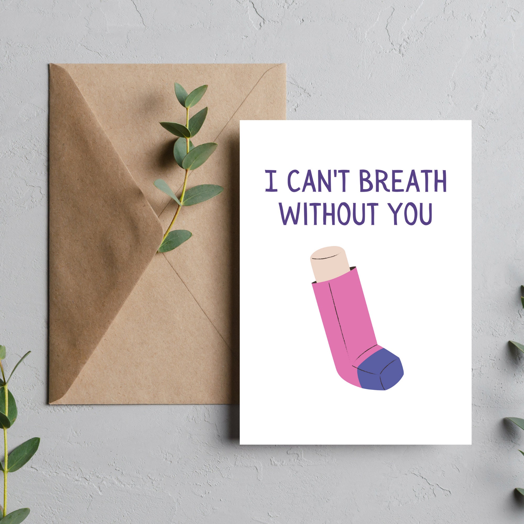 Medical Pun Greeting Card - Funny Asthma Humor Card Gift for Medical ...