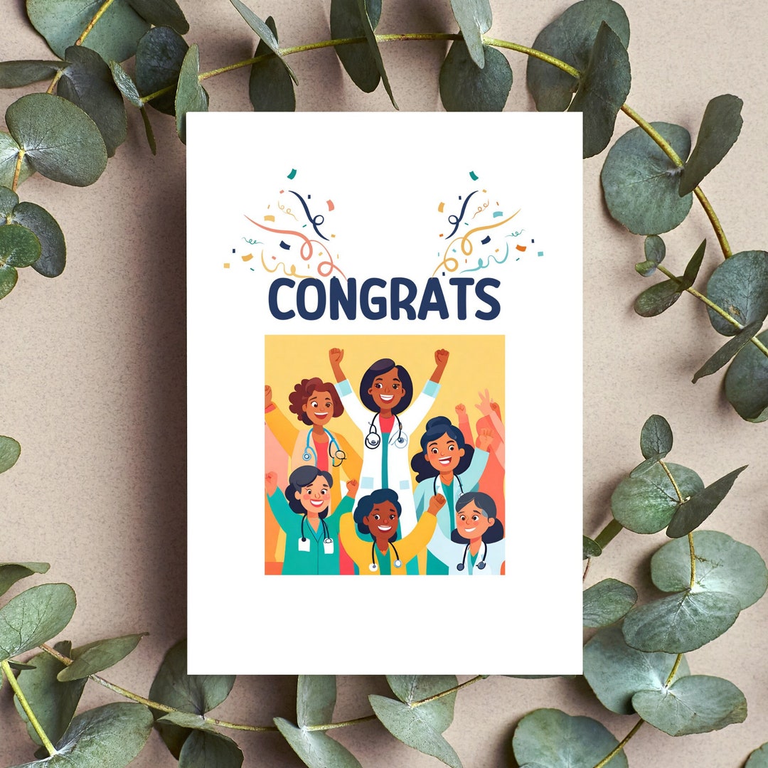 Congrats! Med School Acceptance Card - Residency Match Congratulation ...