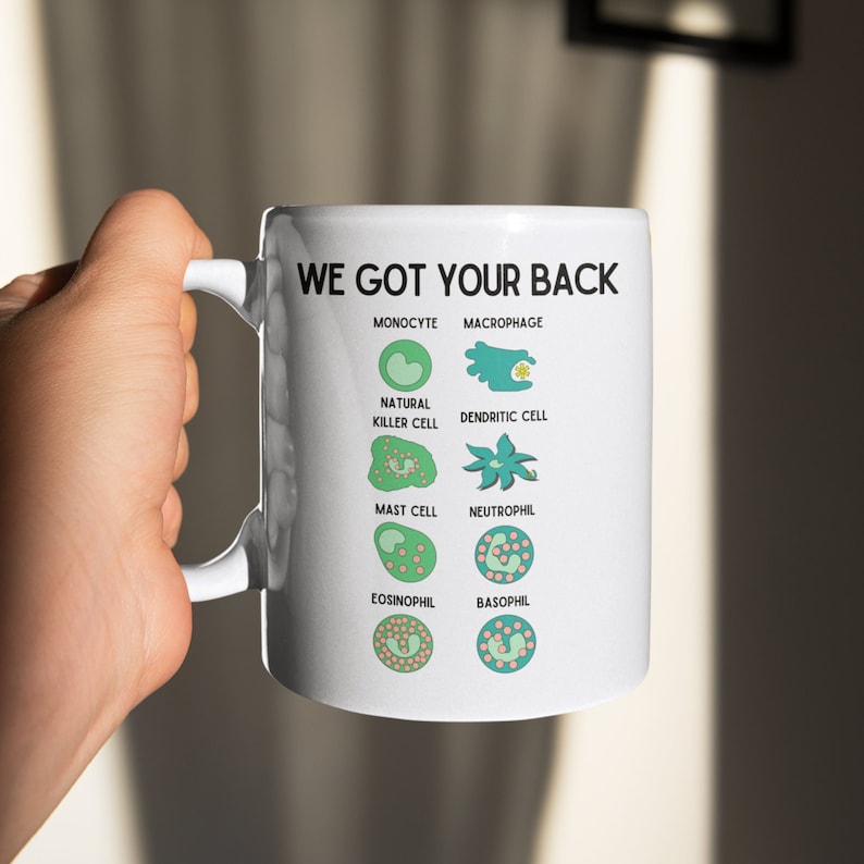 Immune Cells Mug for Biology Immunology Students - Funny Immunologist ...