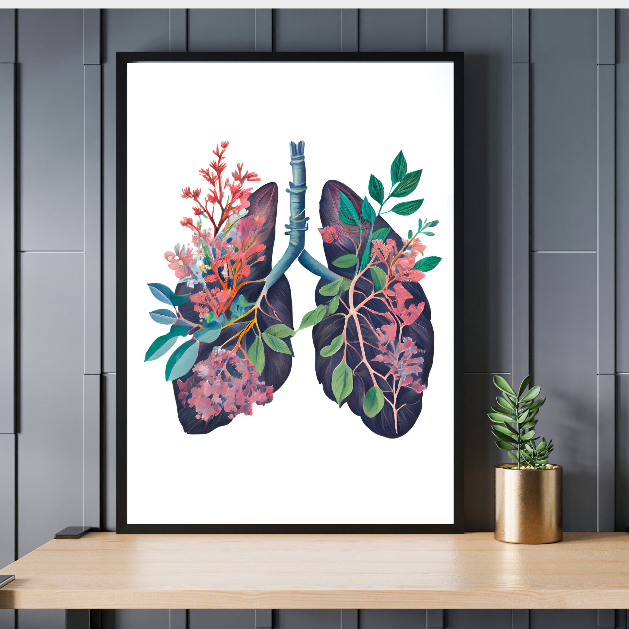 1 Framed Lung Anatomy Ribs Organ Framed Art Prints Physical - Etsy