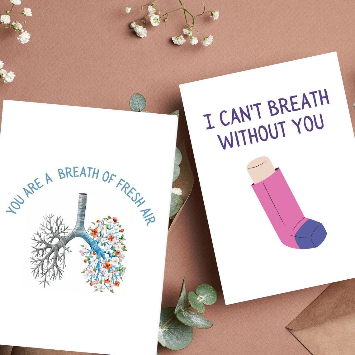 Medical Pun Greeting Card - Funny Asthma Humor Card Gift for Medical ...