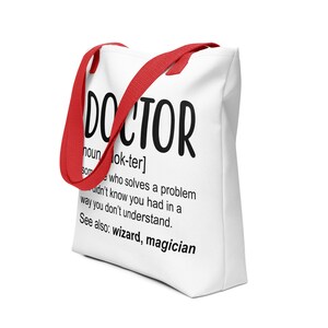 Doctor Definition Tote Bag Gift - Funny Unique Tote for Medical Student ...